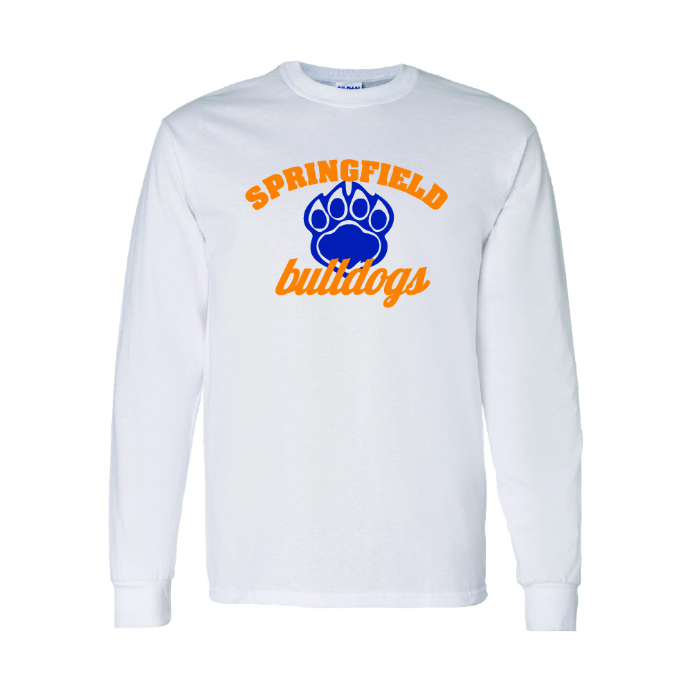 Springfield Bulldogs Long Sleeve Tee – White | VarsityCentralNJ.com