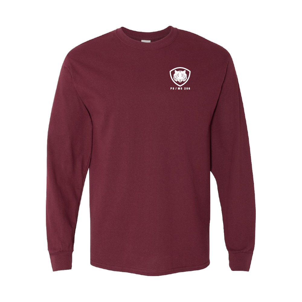 PS/MS 206 Long Sleeve Tee – Maroon | VarsityCentralNJ.com